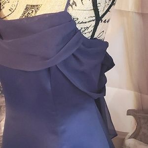 Night Scene | Dresses | Night Scene Navy Satin Formal Gown 516 Nwt ...